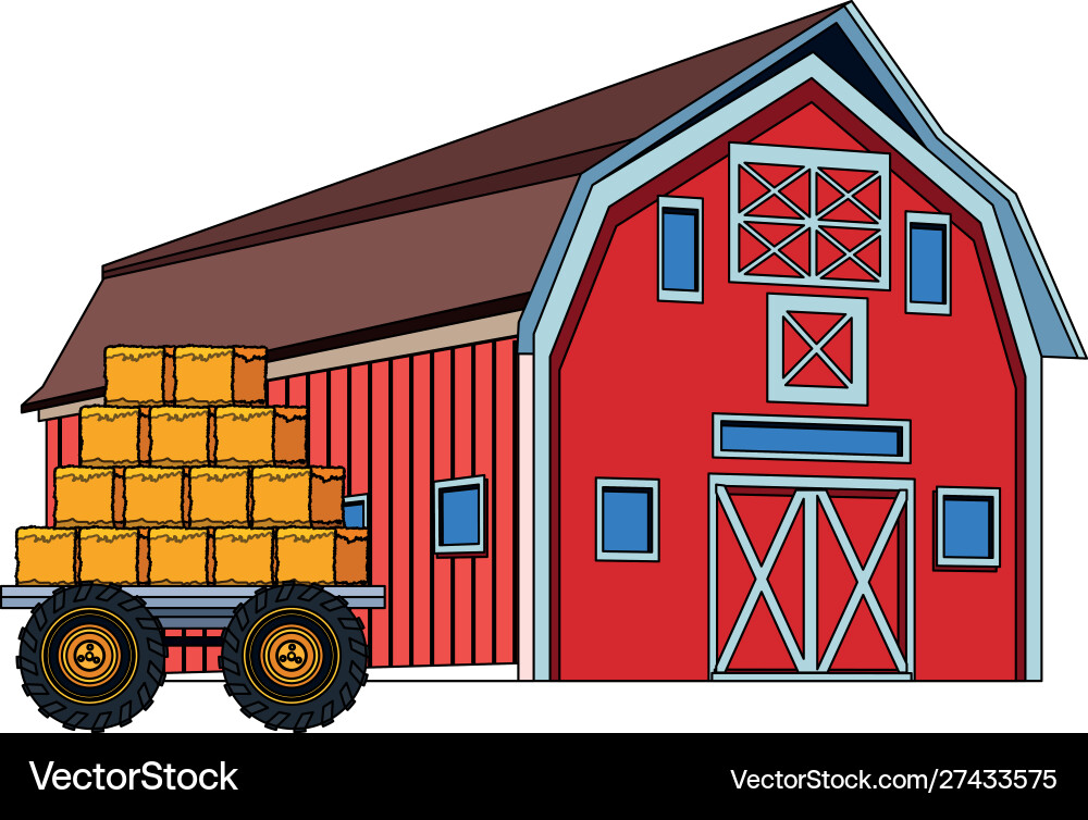 Wooden farm barn design Royalty Free Vector Image