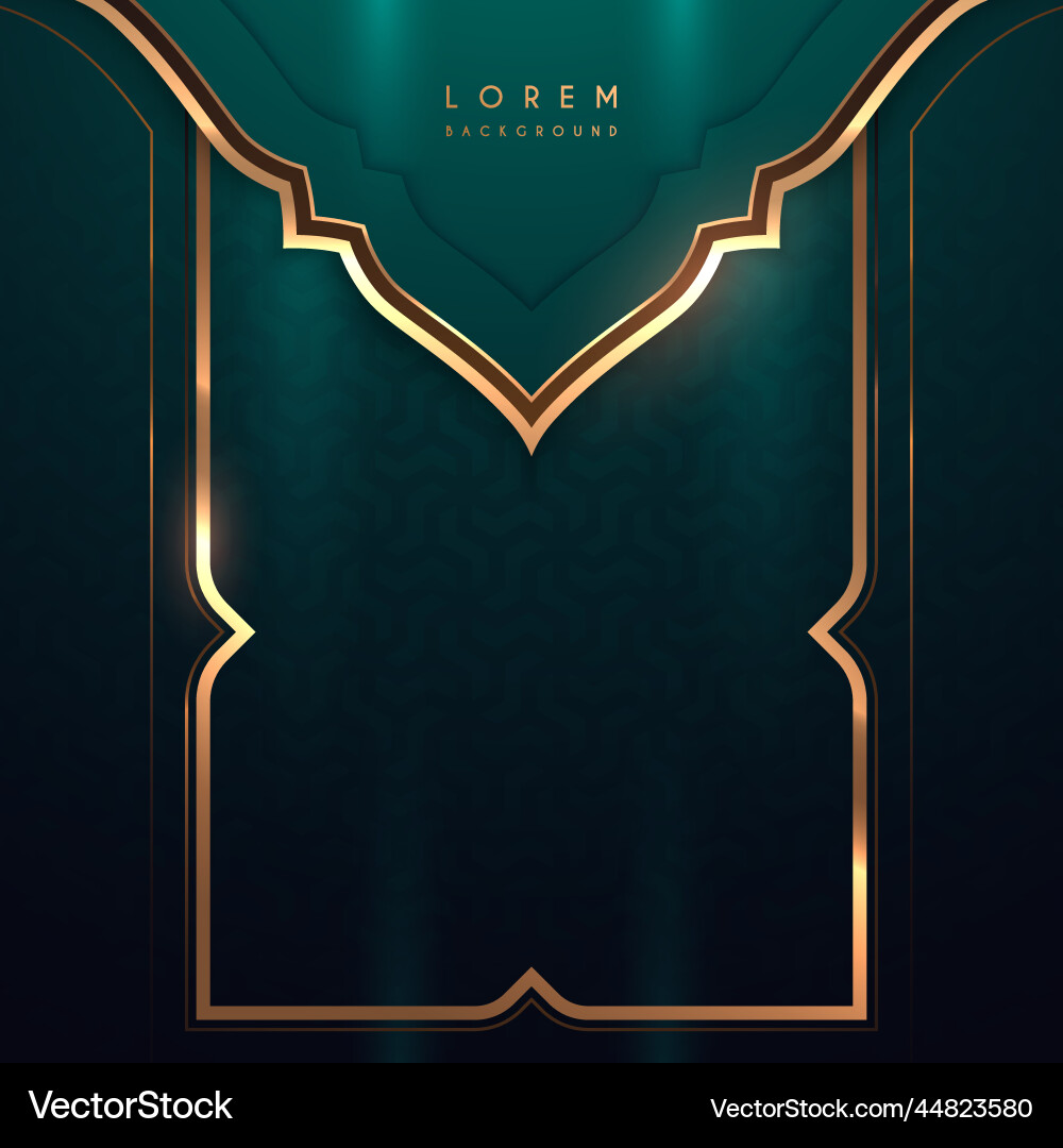 Abstract green and gold ornate frame template Vector Image