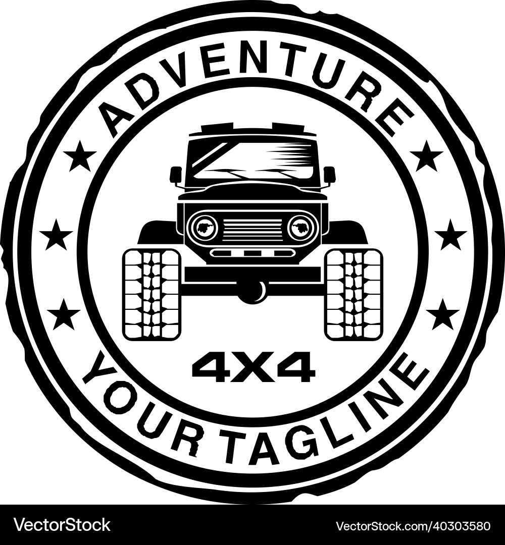 Adventure 4x4 offroad logo design Royalty Free Vector Image