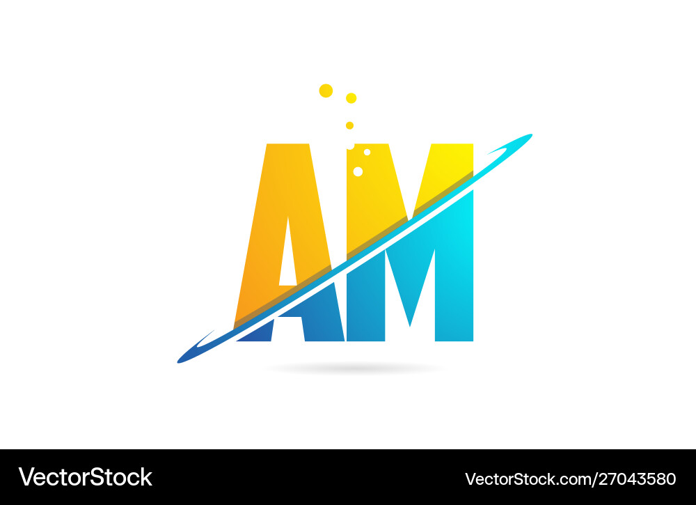 Alphabet letter am a m combination for logo Vector Image