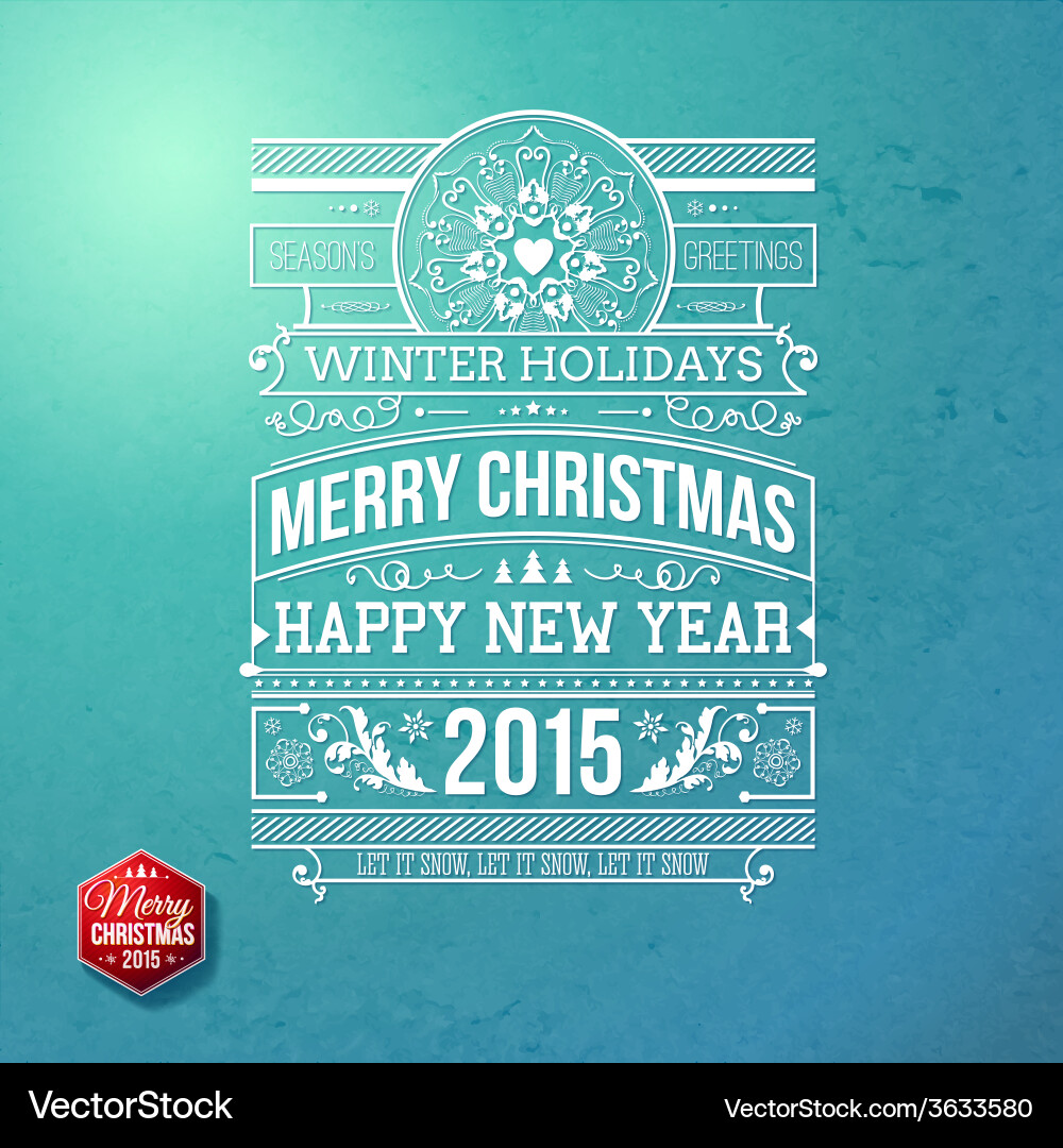 Christmas typography for your winter holidays Vector Image