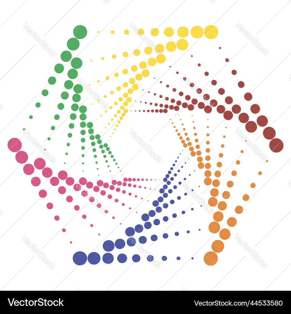 Circle dotted colorful icon isolated on white Vector Image