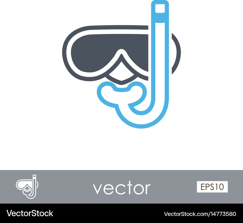 Diving mask outline icon summer vacation Vector Image