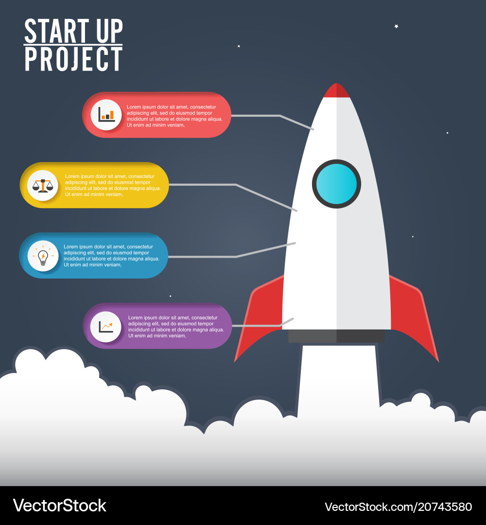 Flat concept of business project startup Vector Image