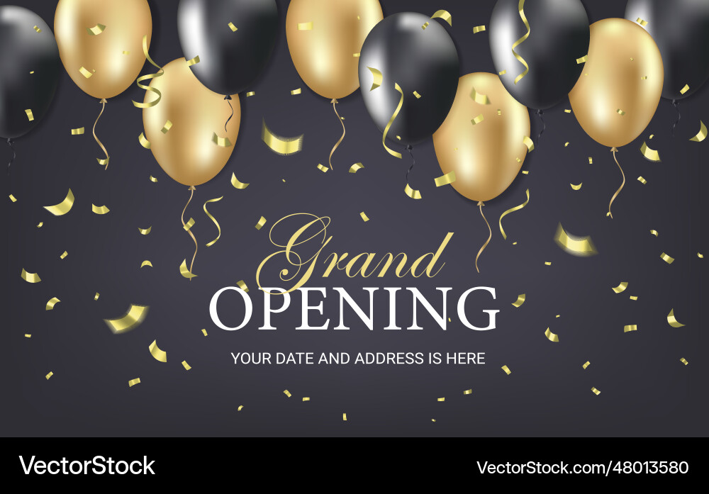 Grand opening party invitation card Royalty Free Vector