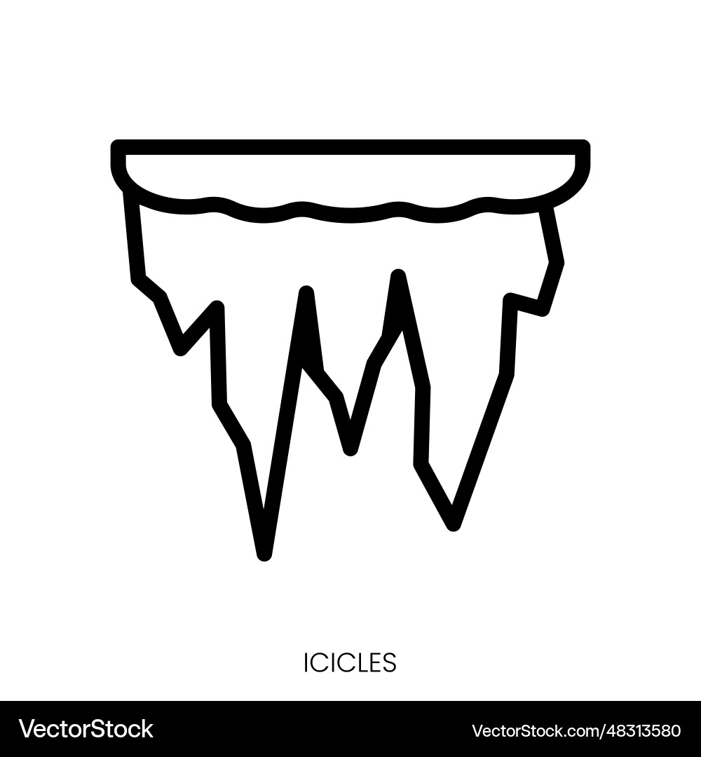 Icicles icon line art style design isolated on Vector Image