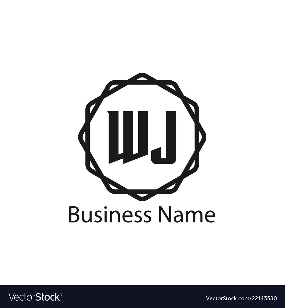 Initial letter wj logo template design Royalty Free Vector