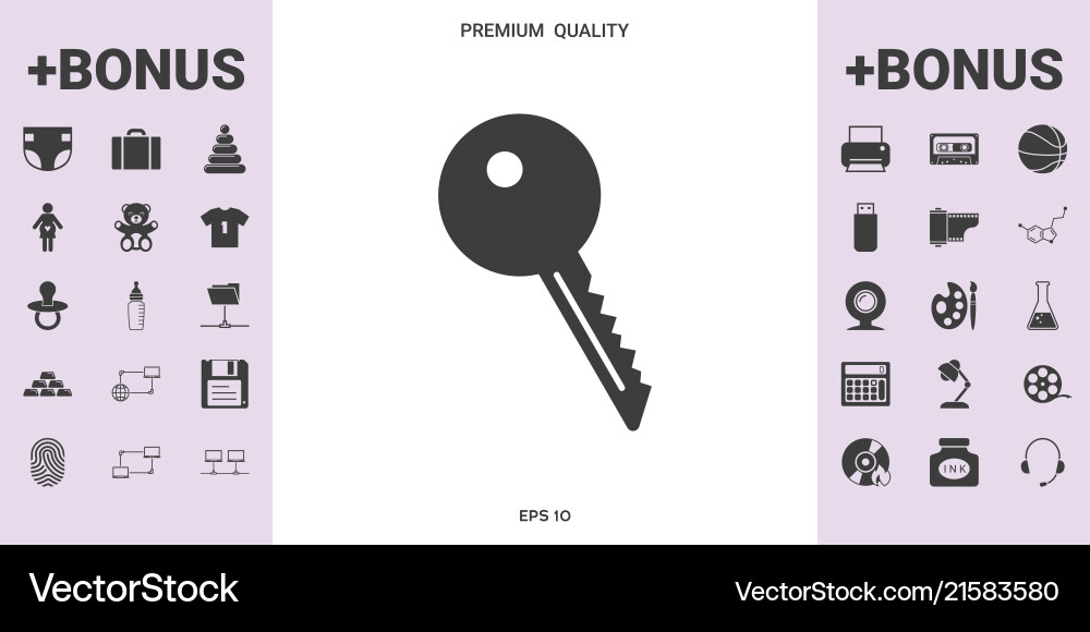 Key symbol icon Royalty Free Vector Image - VectorStock