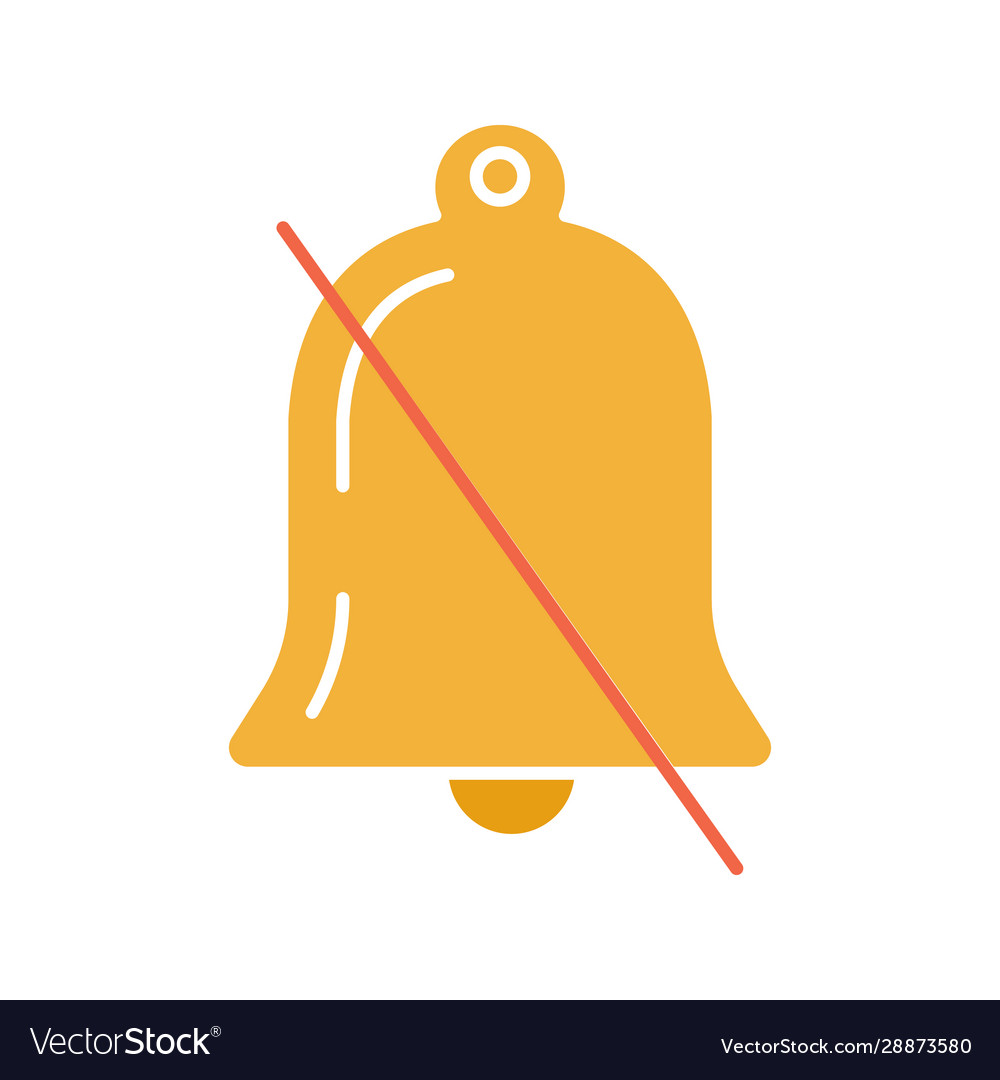 Notifications off glyph color icon Royalty Free Vector Image Notifications off glyph color icon Royalty Free Vector Image
