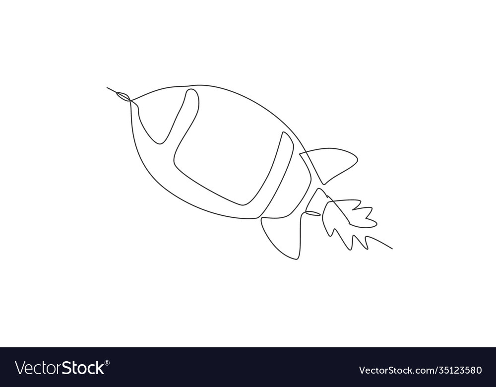 One continuous line drawing simple retro Vector Image