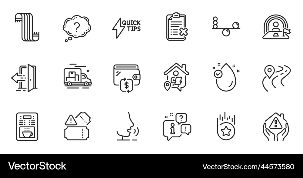 Outline set of question mark reject checklist Vector Image