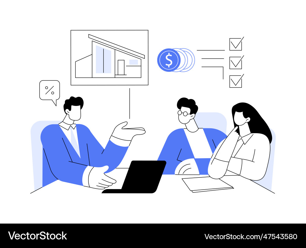 Real estate agent consulting clients abstract Vector Image