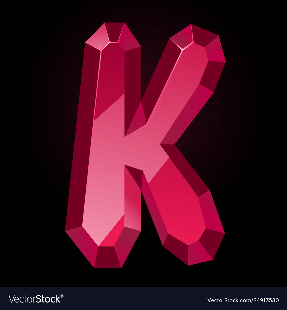 Ruby letter k Royalty Free Vector Image - VectorStock