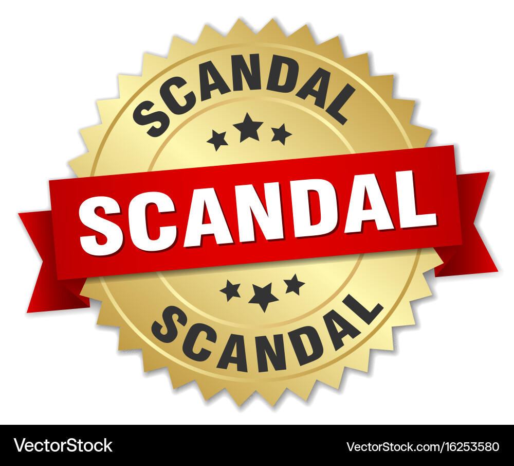 Scandal round isolated gold badge Royalty Free Vector Image