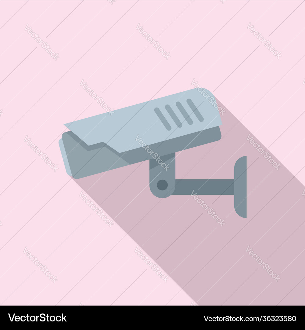 Security camera icon flat style Royalty Free Vector Image