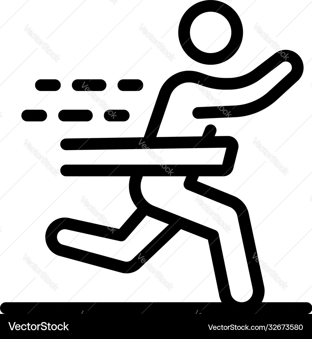 Senior marathon run icon outline style Royalty Free Vector