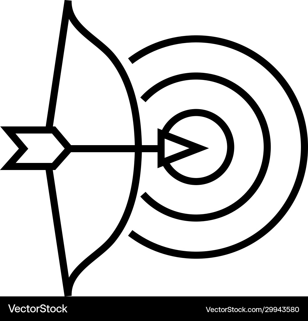 Targeting line icon concept sign outline Vector Image