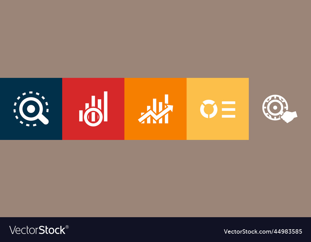 Analytics icons infographic design template Vector Image