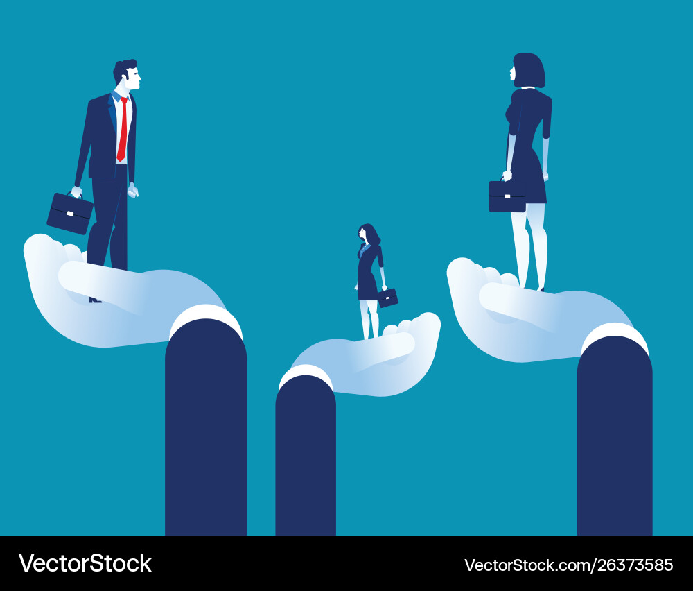 Business people and partnership with supporting Vector Image