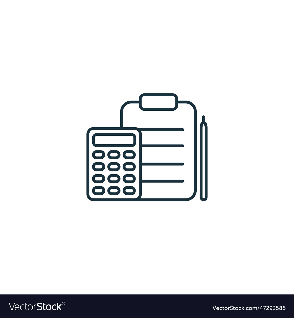 Calculation icon monochrome simple sign from Vector Image