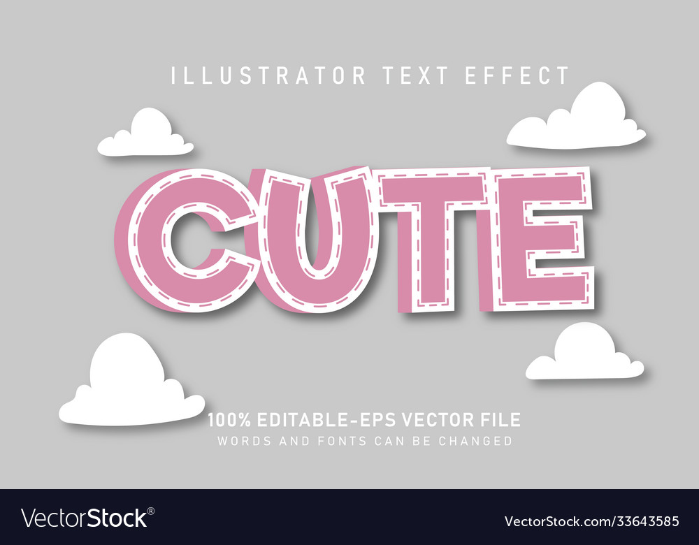 Cute text effect Royalty Free Vector Image - VectorStock