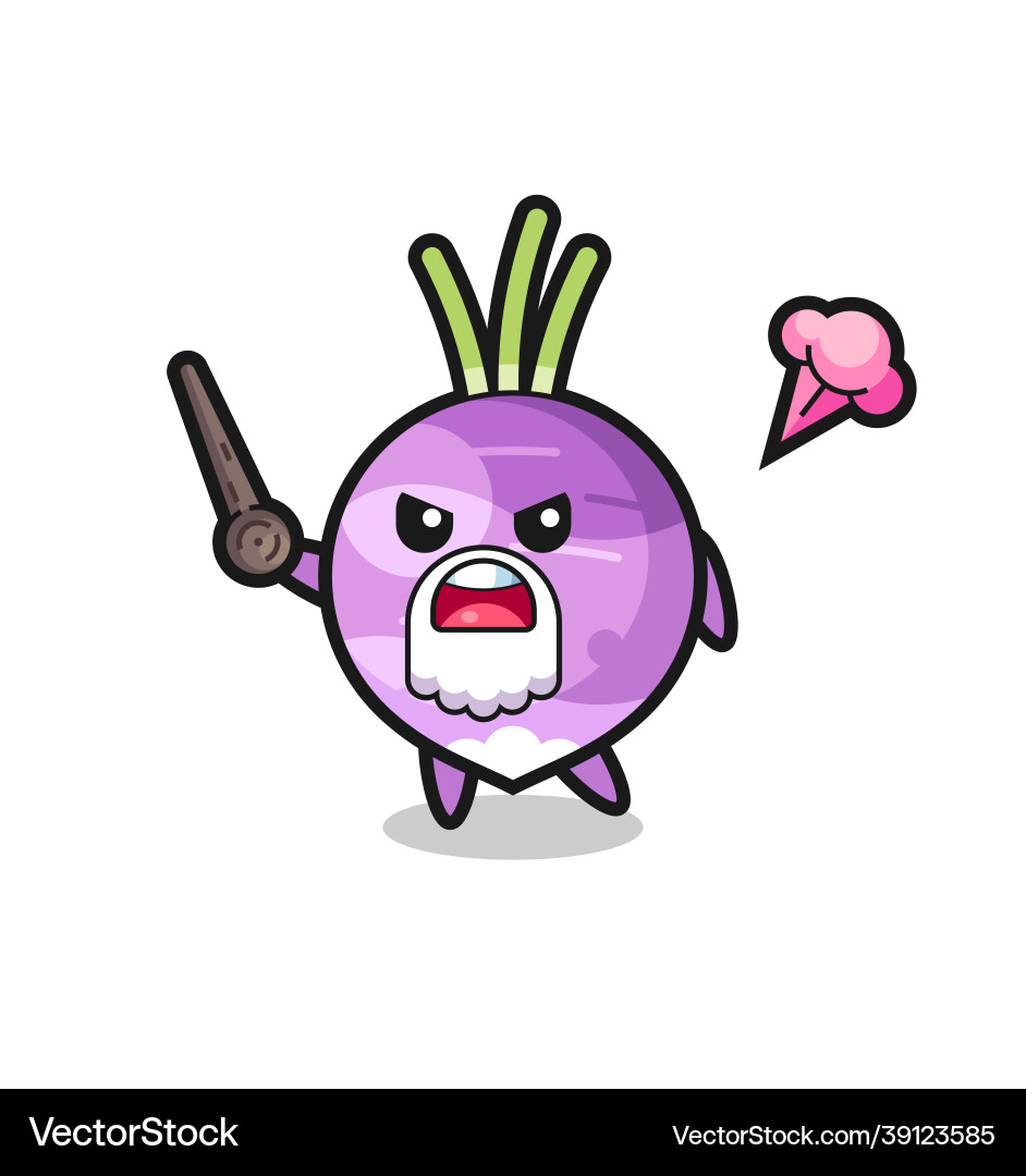 Cute turnip grandpa is getting angry Royalty Free Vector