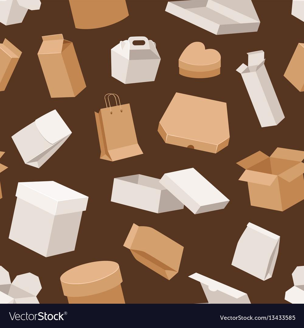 Different boxes packseamless pattern warehouse Vector Image