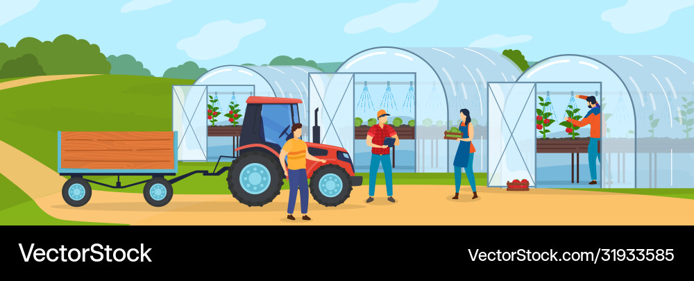 Farm agriculture cartoon flat Royalty Free Vector Image