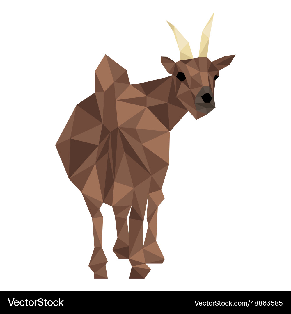 Goat tail hoof horn low poly Royalty Free Vector Image
