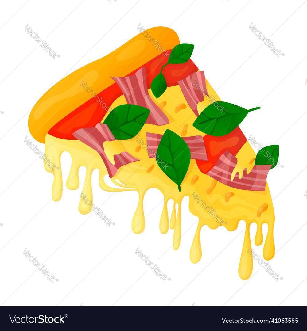 Isolated image with triangular slice pizza Vector Image