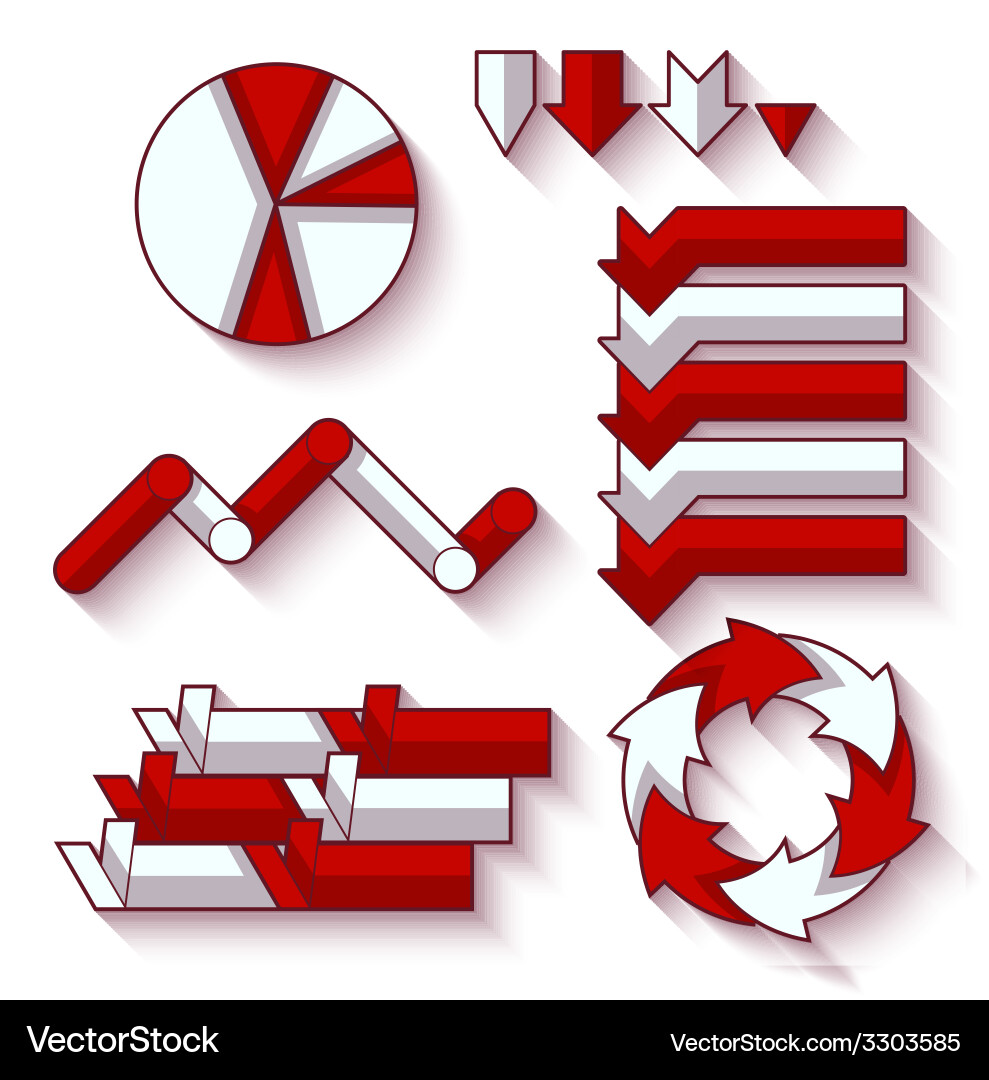Set arrows and diagram for infographic Royalty Free Vector