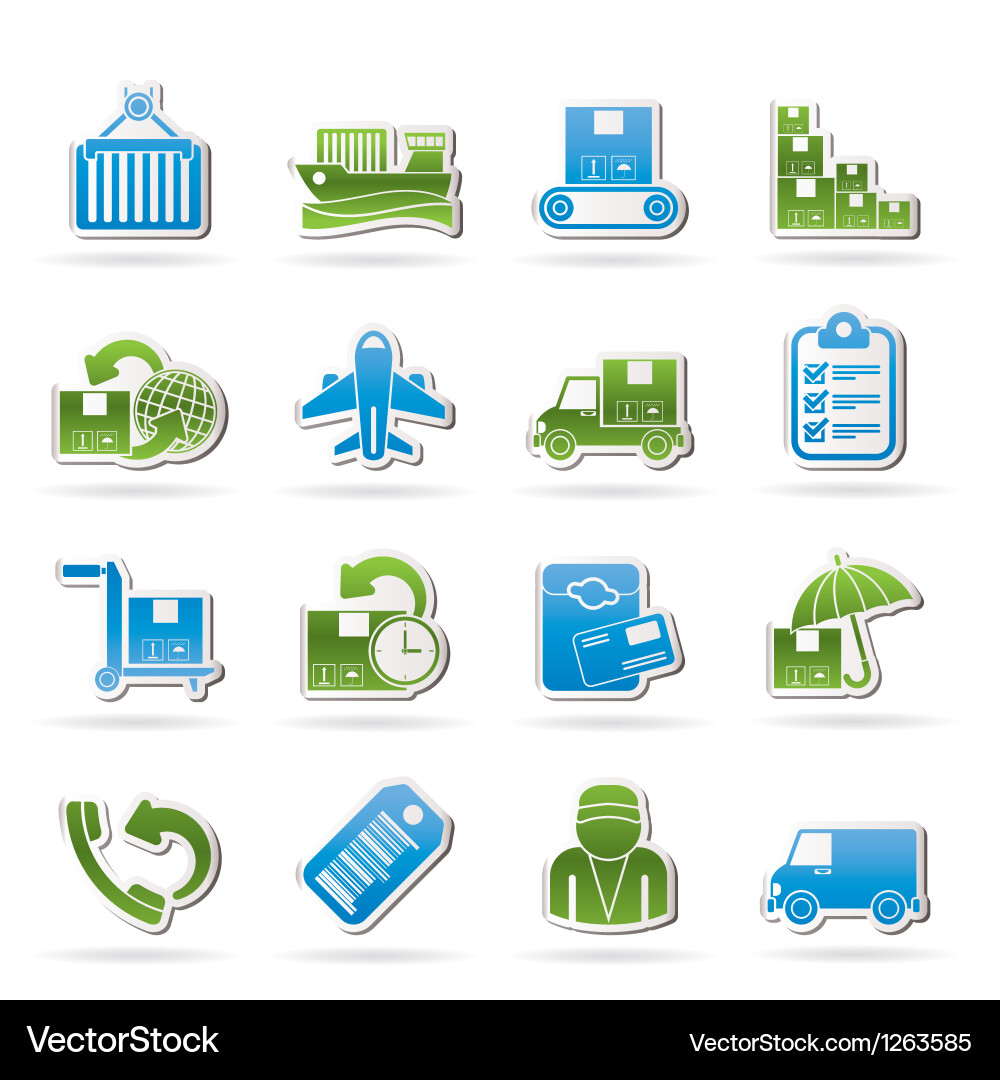 Shipping and delivery icons Royalty Free Vector Image