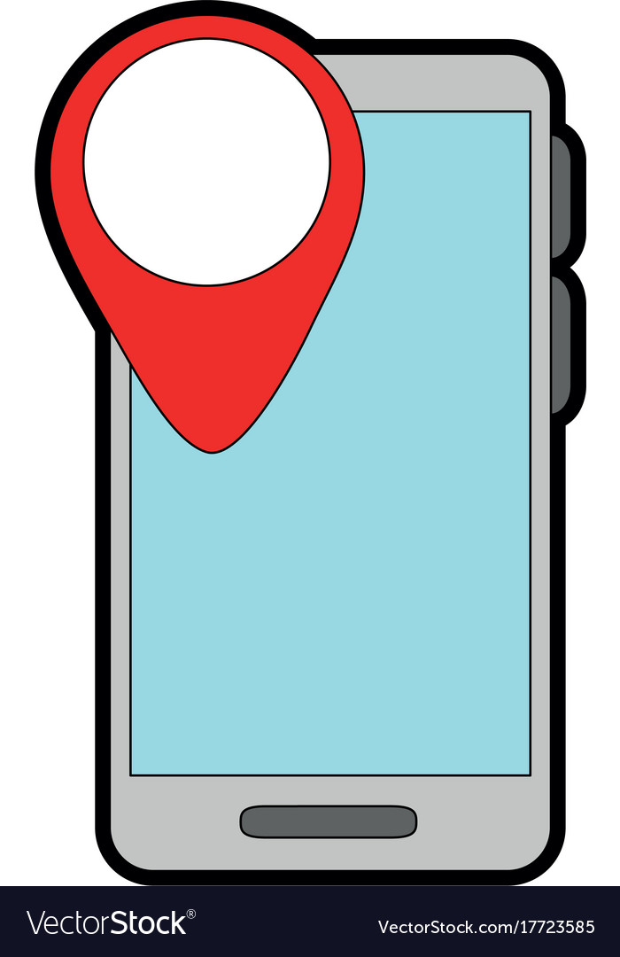 Smartphone device with pointer location Royalty Free Vector