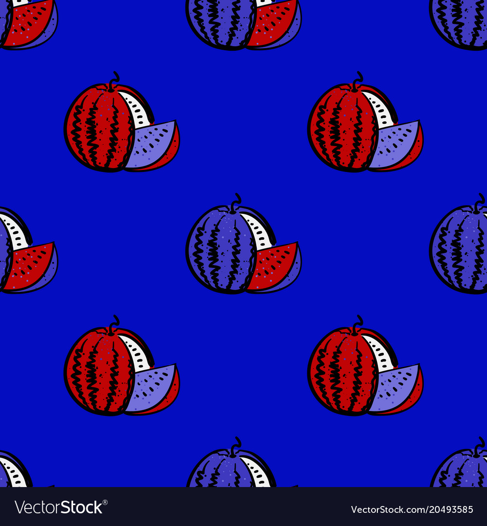 Watermelon seamless pattern Royalty Free Vector Image