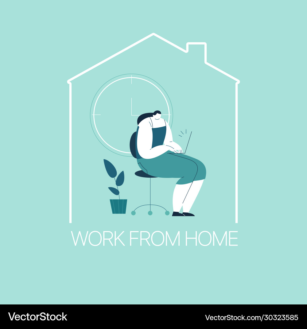 Wfh - work from home office an employee Royalty Free Vector