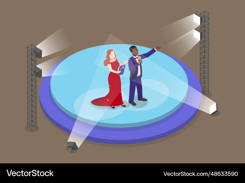 3d isometric flat icon of event hosts Royalty Free Vector
