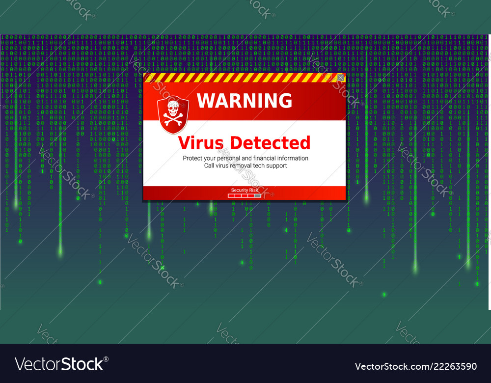 Alert Message Virus Detected Scanning And Vector Image