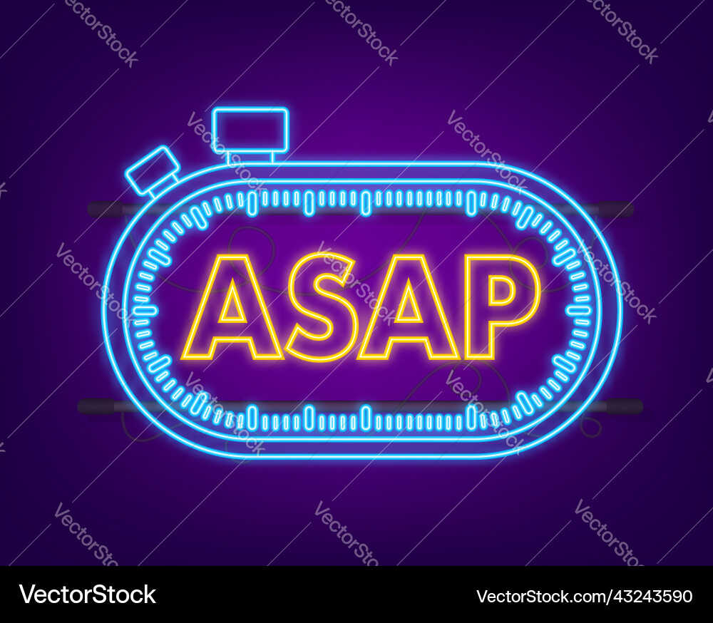 Asap - as soon as possible online advertising Vector Image