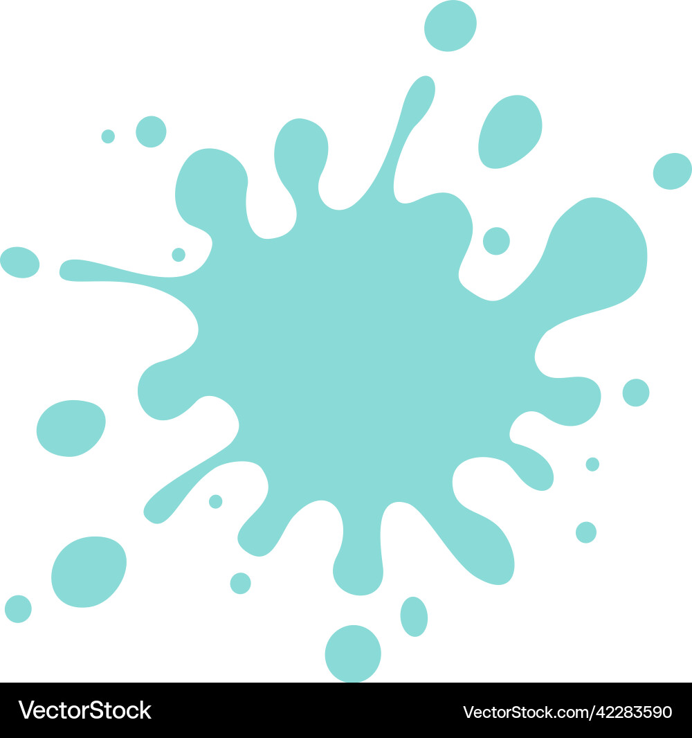 Blue ink splatter icon water splash stain Vector Image