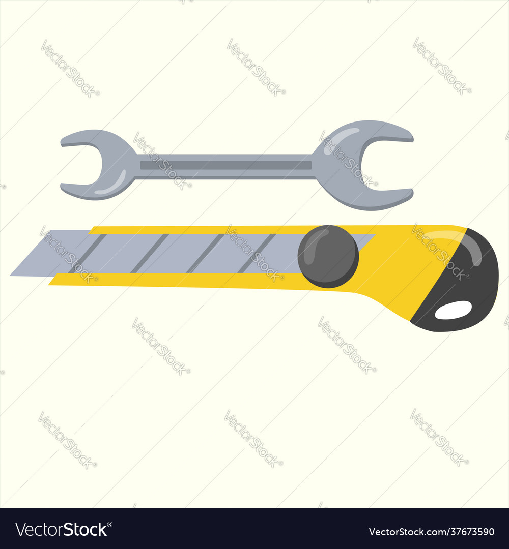 Construction tools flat design Royalty Free Vector Image