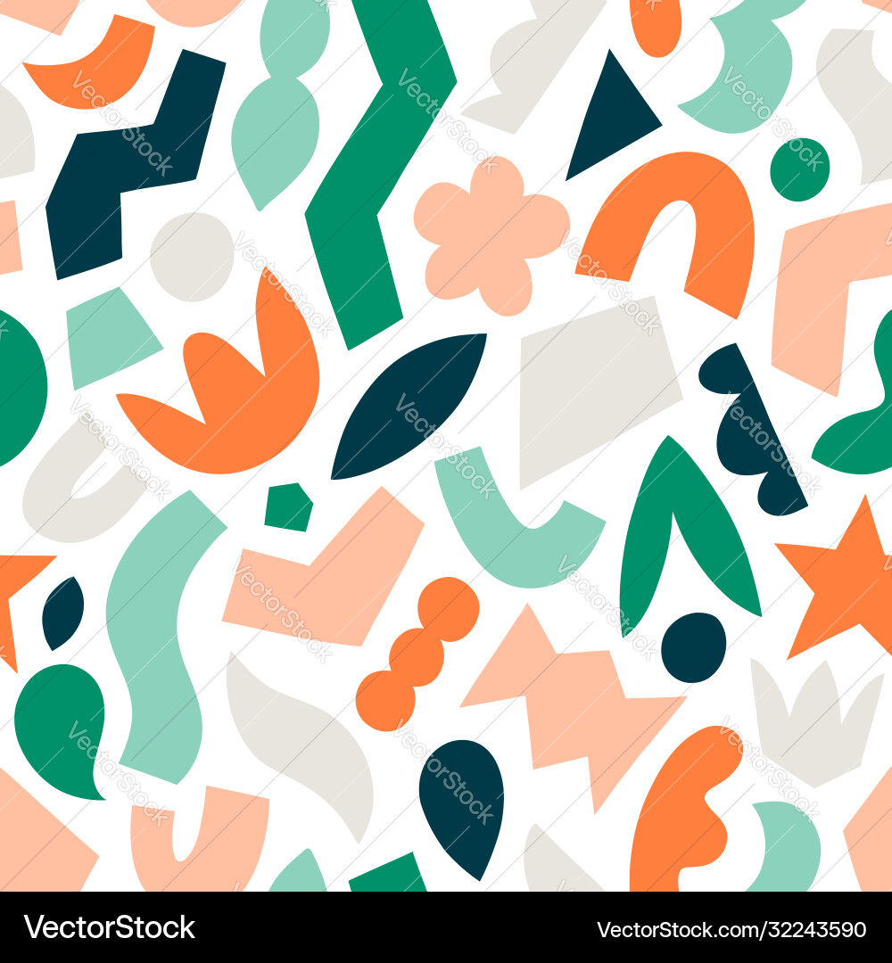 Cut and stick fun abstract shapes seamless Vector Image