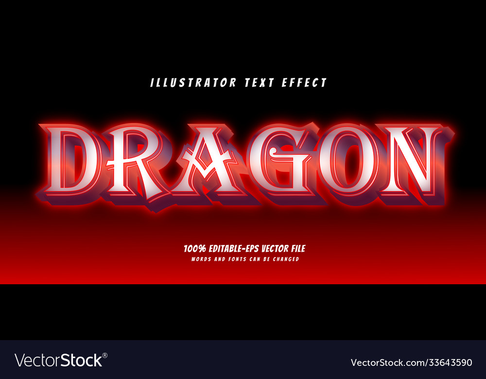 Dragon text effect Royalty Free Vector Image - VectorStock