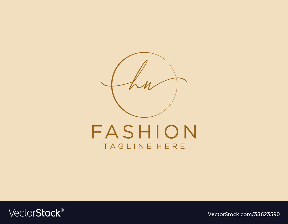 Initial hv feminine logo beauty monogram Vector Image