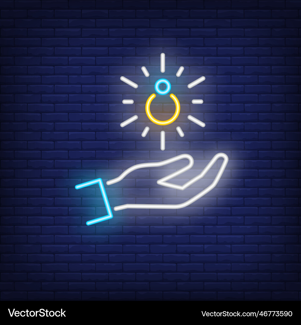 Jewelry purchasing neon sign Royalty Free Vector Image