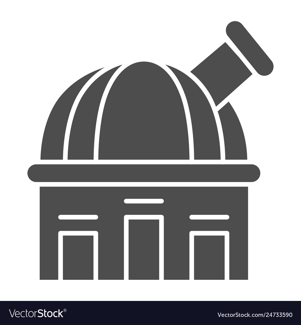 Observatory solid icon telescope Royalty Free Vector Image