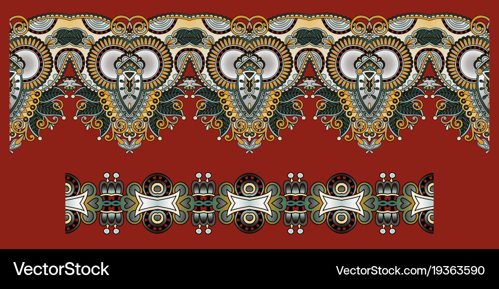 Ornamental stripe pattern paisley floral design Vector Image