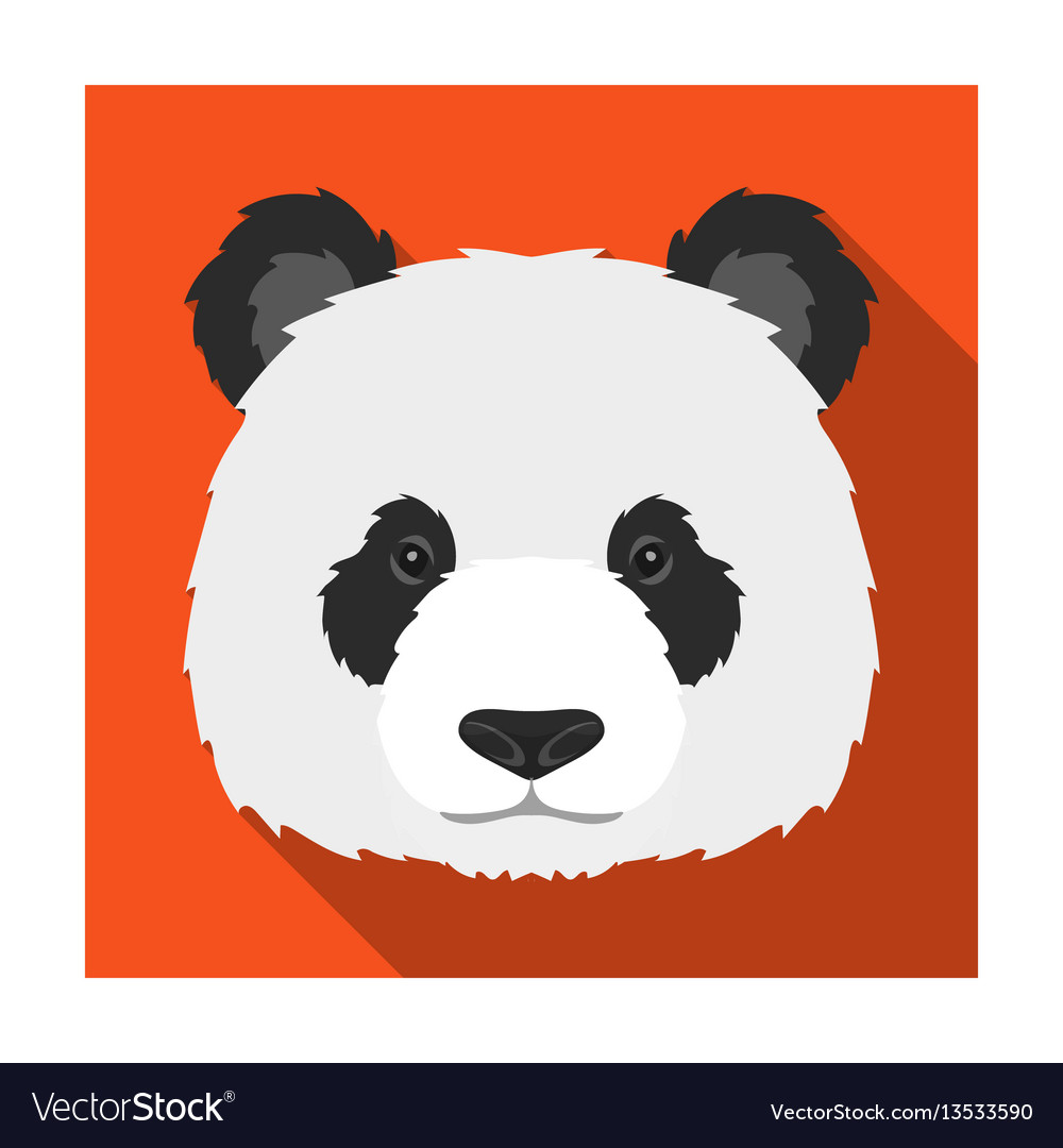 Panda icon in flat style isolated on white Vector Image