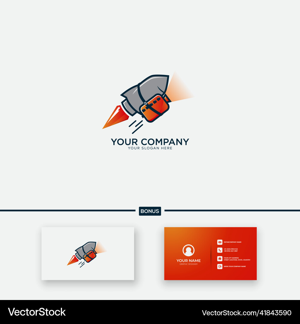 Rocket video shoot movie logo simple Royalty Free Vector