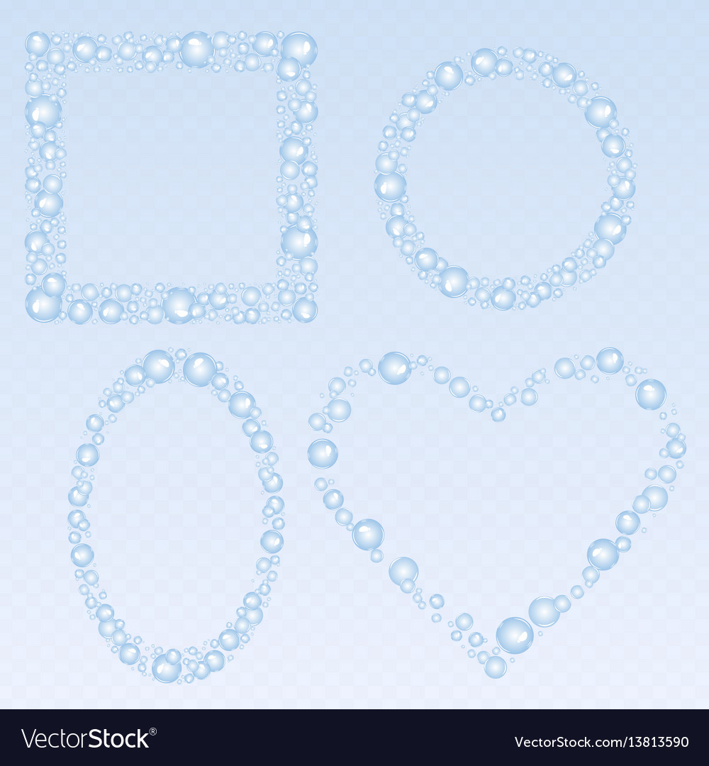 Soap bubbles frames set Royalty Free Vector Image