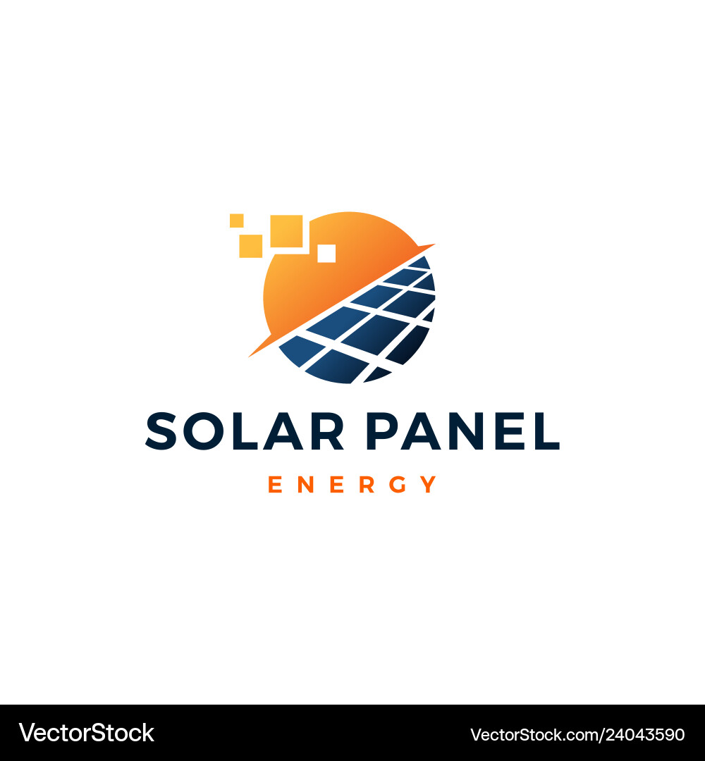 Solar panel energy electric electricity logo icon Vector Image